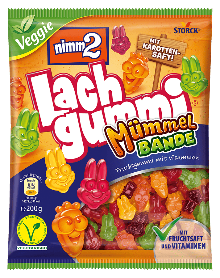 nimm2 Lachgummi Mümmelbande – Fruchtgummi mit Karotte in 6 Sorten