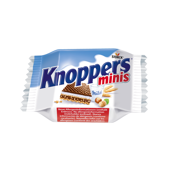 Knoppers Minis jetzt im Online-Shop erhältlich Schnelle Lieferung Das ganze Storck Marken-Sortiment